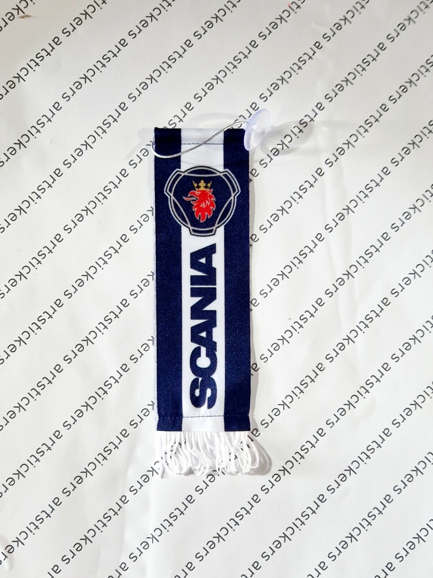 Вымпел SCANIA, двусторонний на присоске, ткань, аксессуар для авто, 5.5х20см