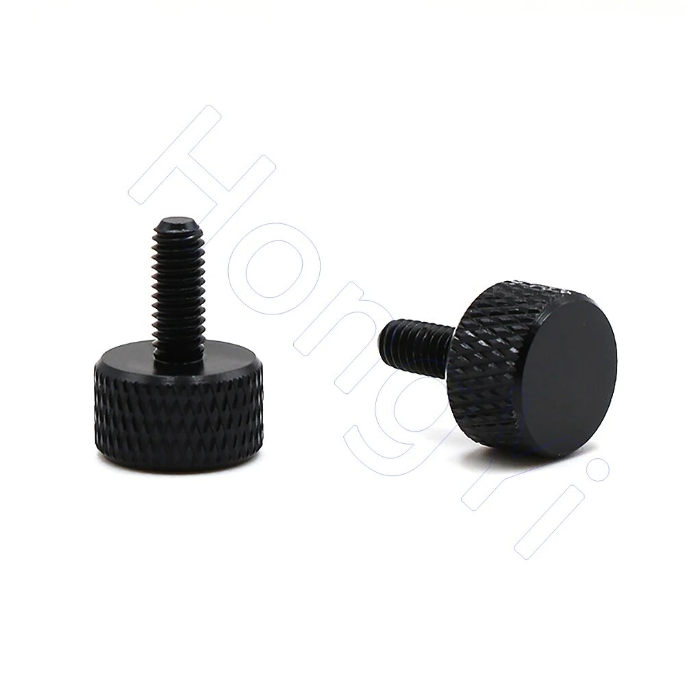 Цветные алюминиевые винты с накатанной головкой M3 M4 M5 M6 6-20мм M3x0.5mm, Black, 10mm