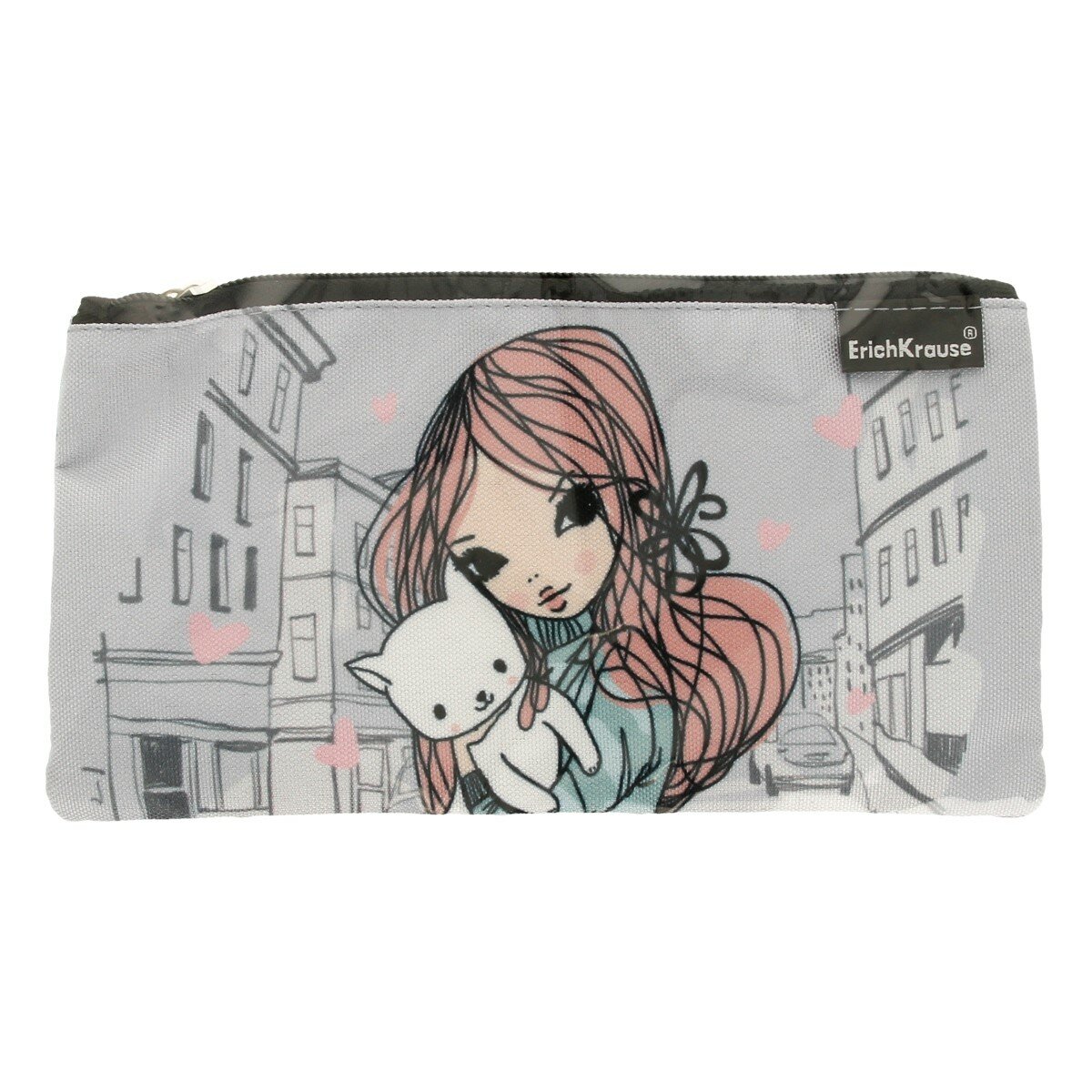 ErichKrause Пенал-конверт 57495-YX85 1 х 27 х 13 см Romantic Girl для документов и канцелярии