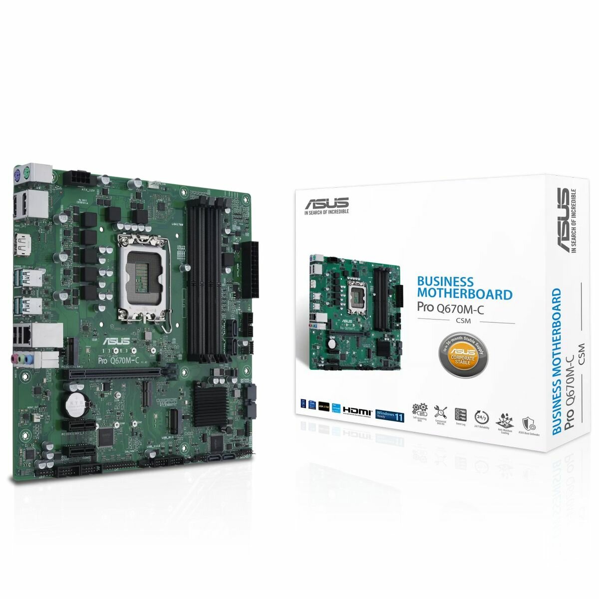 Материнская плата ASUS PRO Q670M-C-CSM, LGA1700, Intel Q670, Micro-ATX, RTL (90MB19E0-M2EAYC)