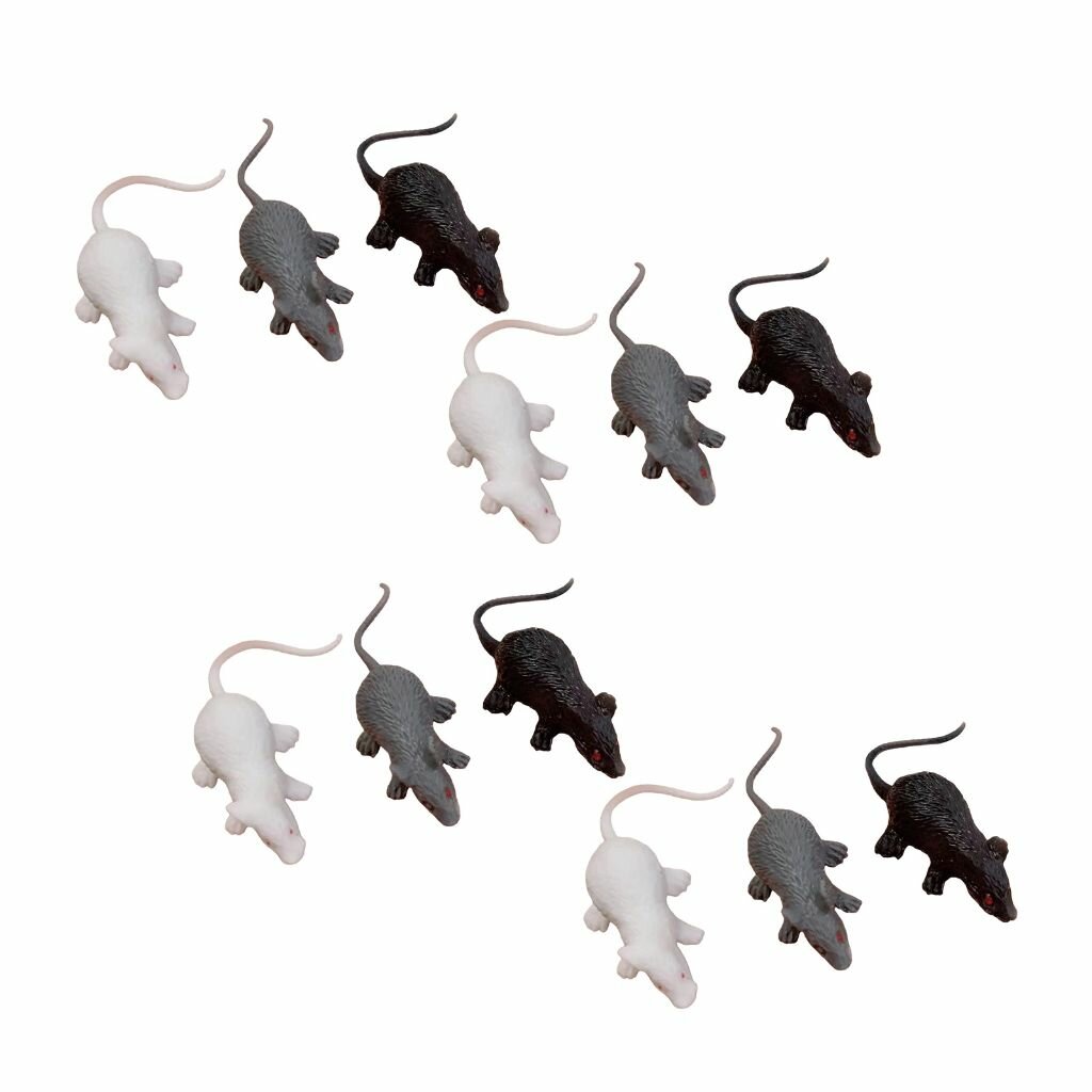 Забавные игрушки, Миниатюрные декоративные пауки и мыши на Хэллоуин - мышь, 1 пакет 12 штук