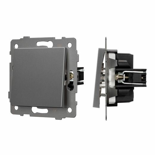 Механизм выключателя одноклавишный самовозвратный SWT-MKR1-PL-GR-V (250V, 10A) (Arlight)