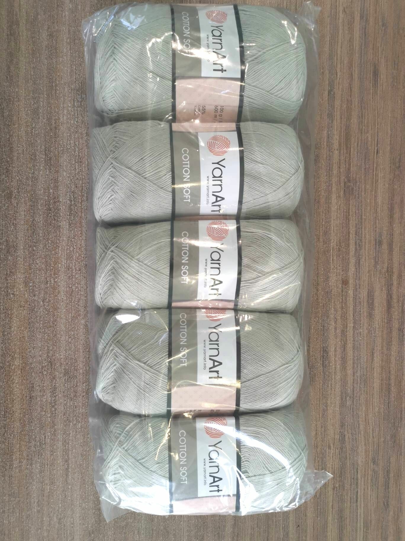 Пряжа Коттон Софт (Cotton Soft) упаковка 5 мотков 55% хлопок 45% полиакрил цвет 49 светло-серый