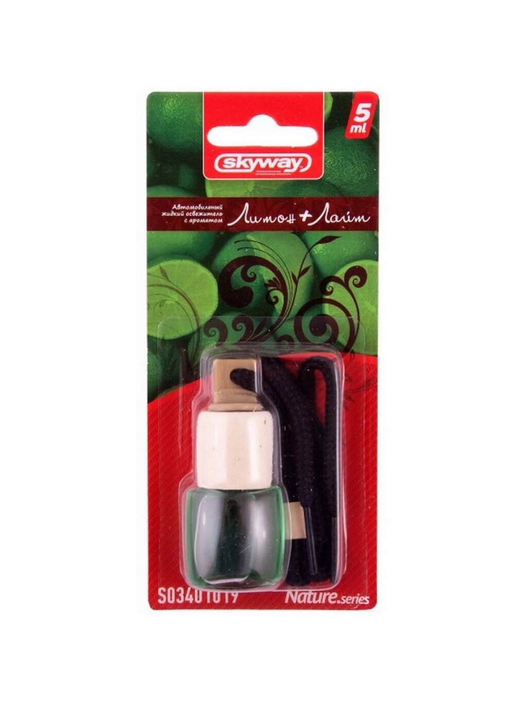 Ароматизатор подвесной для автомобиля Skyway Nature.series Лимон и лайм 5 мл