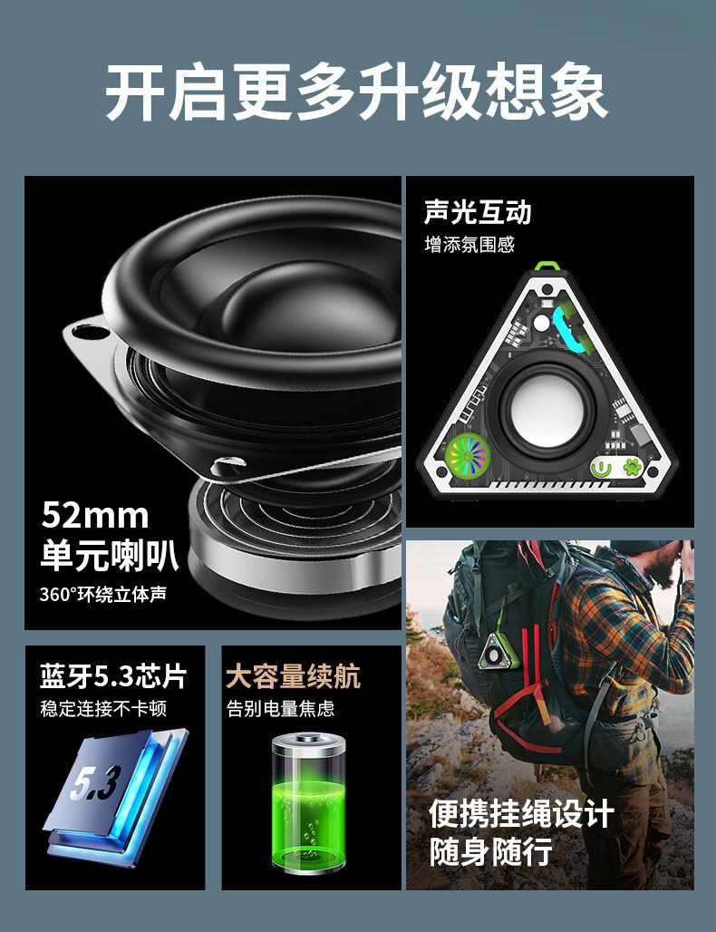 V2 Cool Mecha Bluetooth-динамик Беспроводной Bluetooth-динамик Сабвуфер HiFi Surround Sound Портативный для улицы