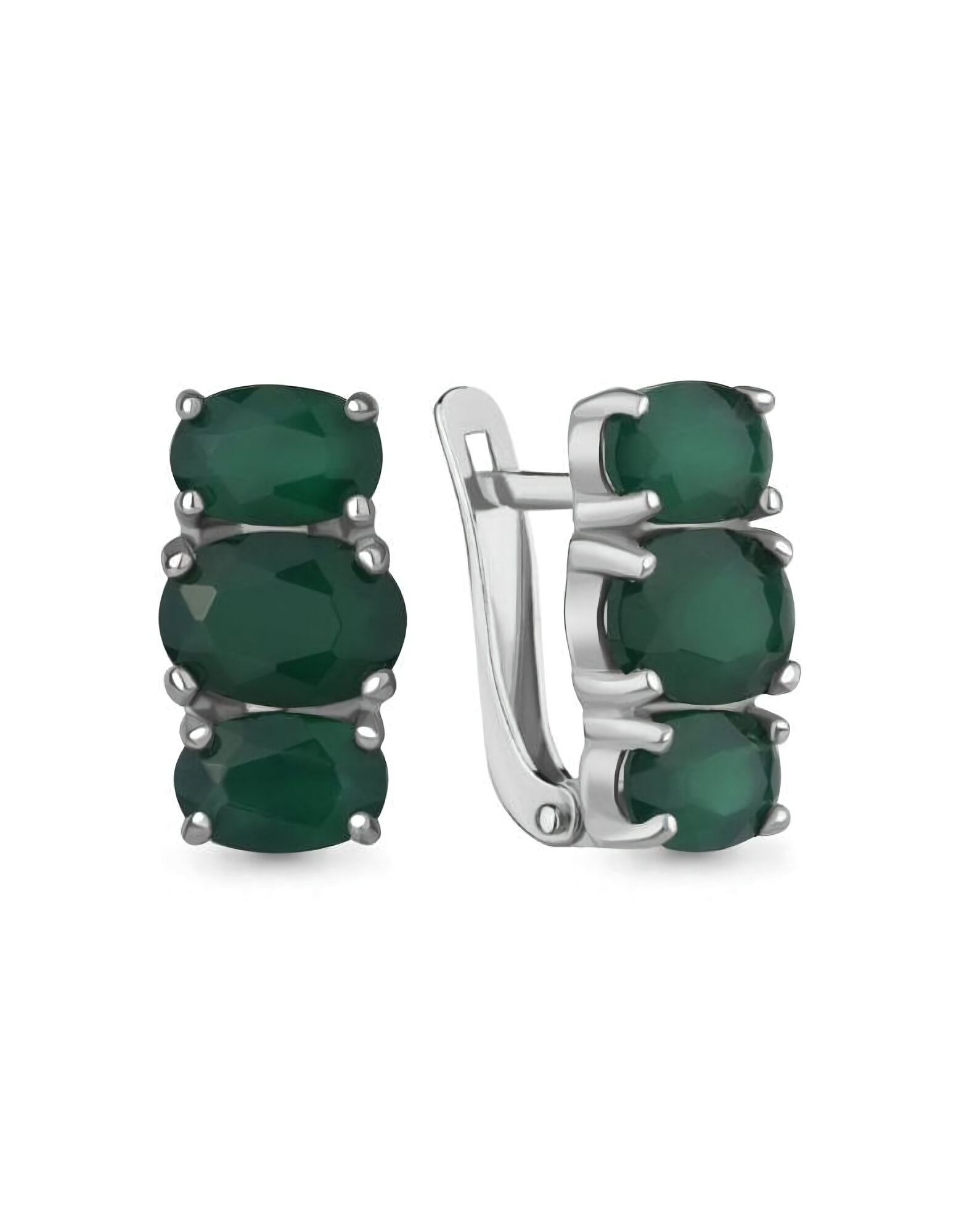 Серьги пусеты, серебро, 925 проба, родирование, агат