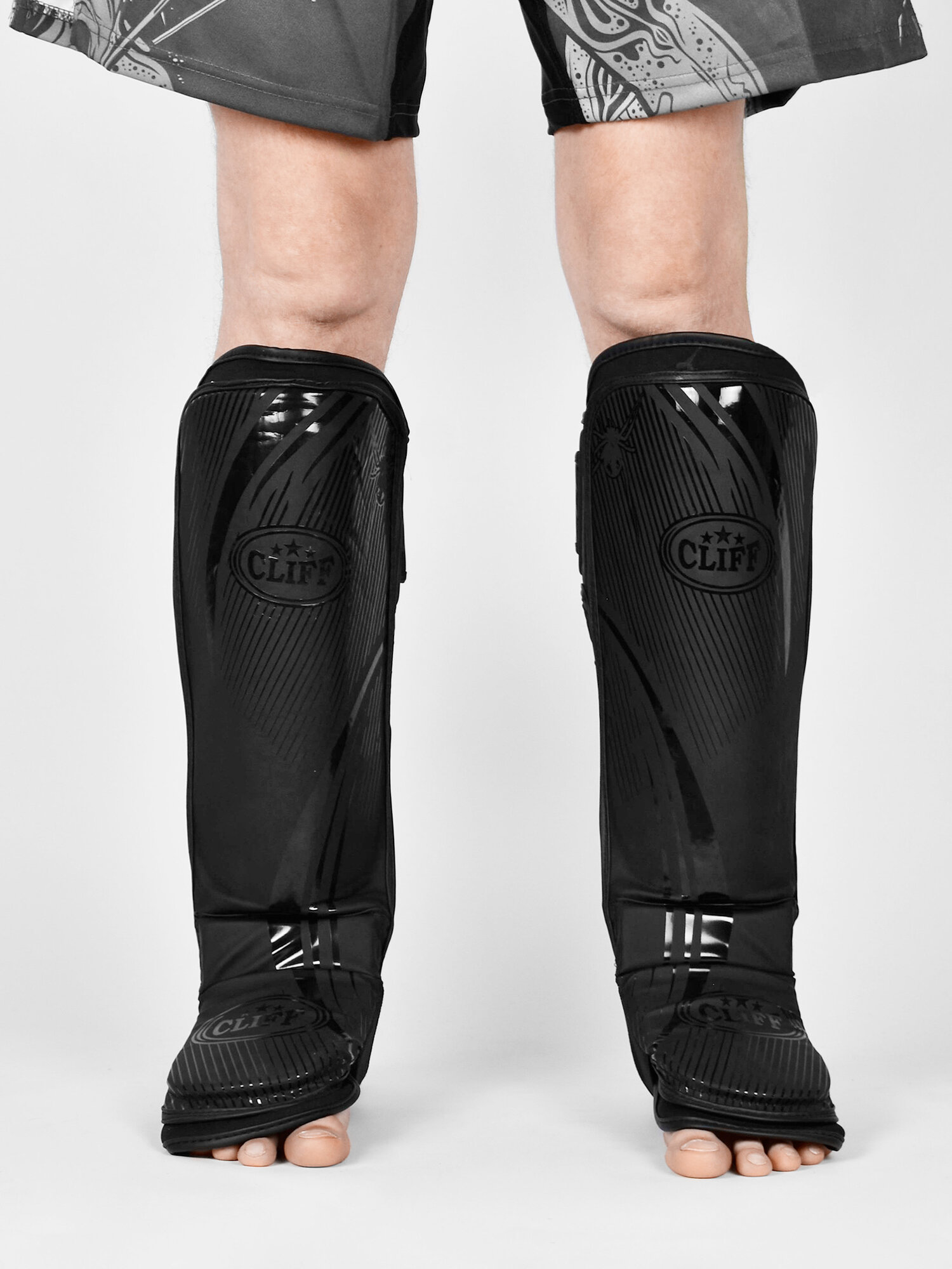 Защита голень-стопа матовая (FLEX) CLIFF цвет: черный, размер: XL