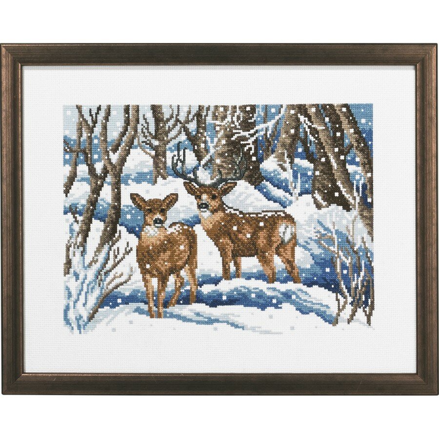 Набор для вышивания Зимний лес, канва Aida 14 ct 29 х 37 см PERMIN 92-5411