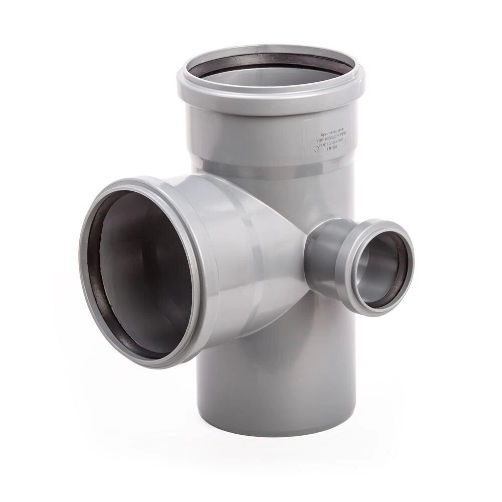 Крестовина Lammin d110х110х50 мм 87,5 пластиковая двухплоскостная правая для внутренней канализации (Lm35021010150)