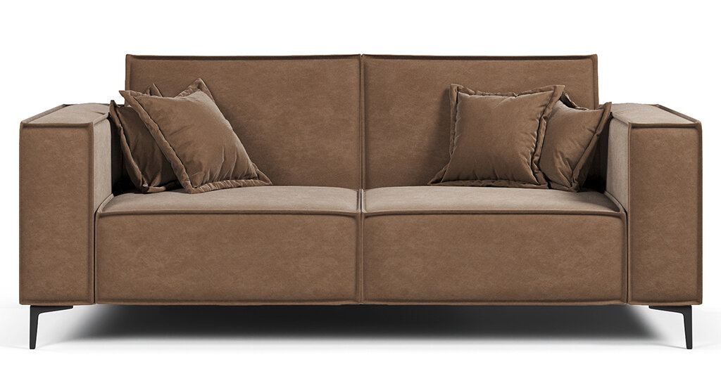 Диван-кровать Авиньон Мини, 180х95х90 см, велюр Bingo Chocolate, механизм Софа, прямой диван раскладной