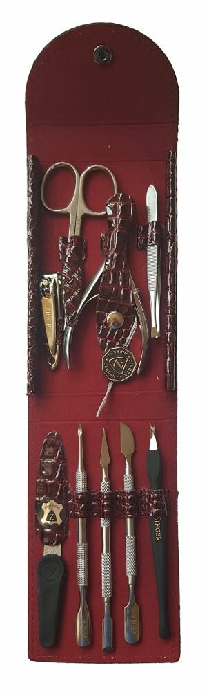 Маникюрный набор Premium-качества Zinger MS-1401-3 S, 9 предметов, бордовый