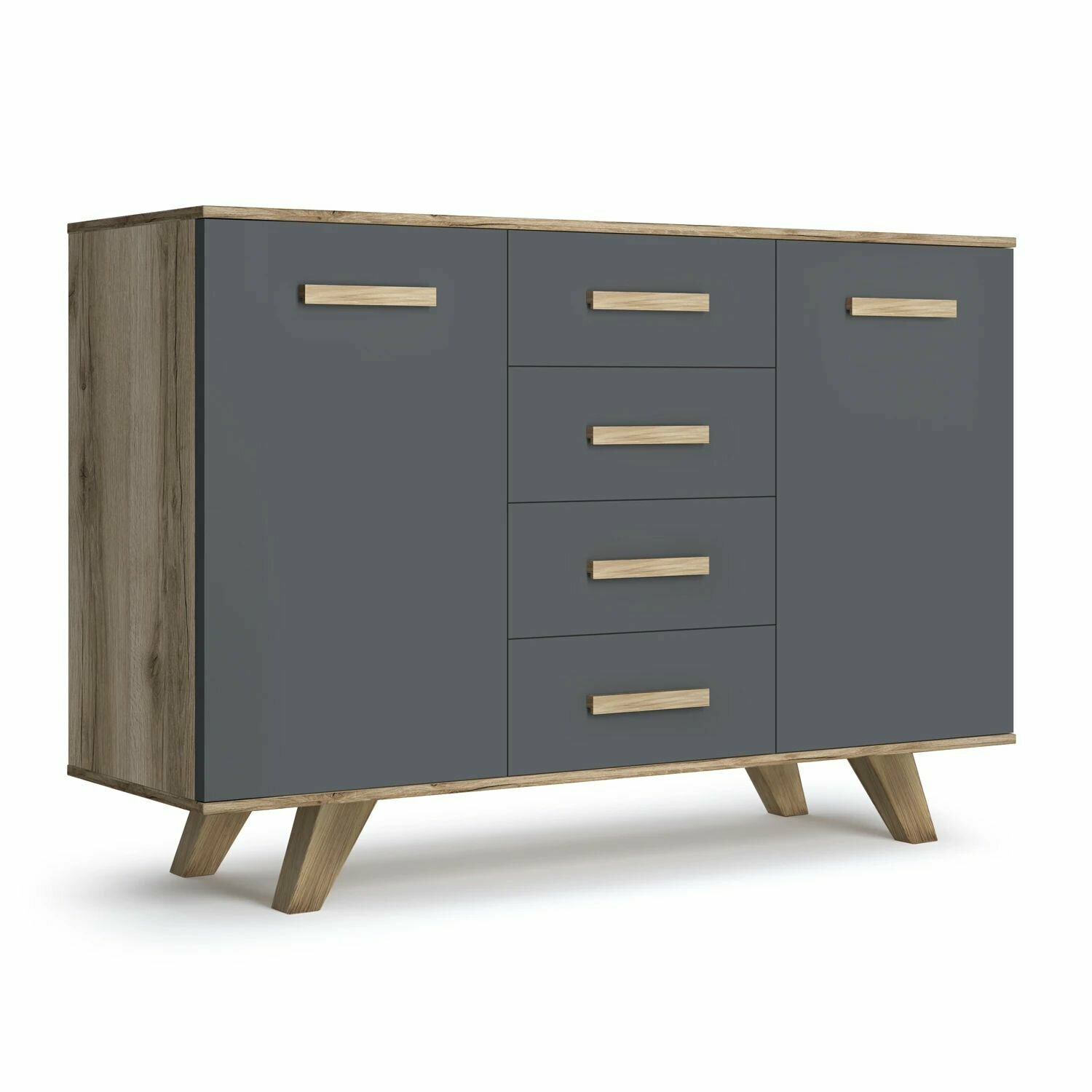 Комодино Вега Скандинавия, 896x1350x404, цвет Дуб Каньон, силк флай