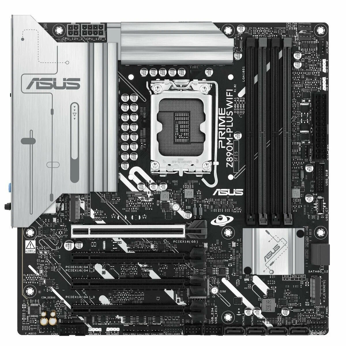 Материнская плата ASUS PRIME Z890M-PLUS WIFI (90MB1J80-M0EAY0), Socket-1851, Intel Z890, mATX