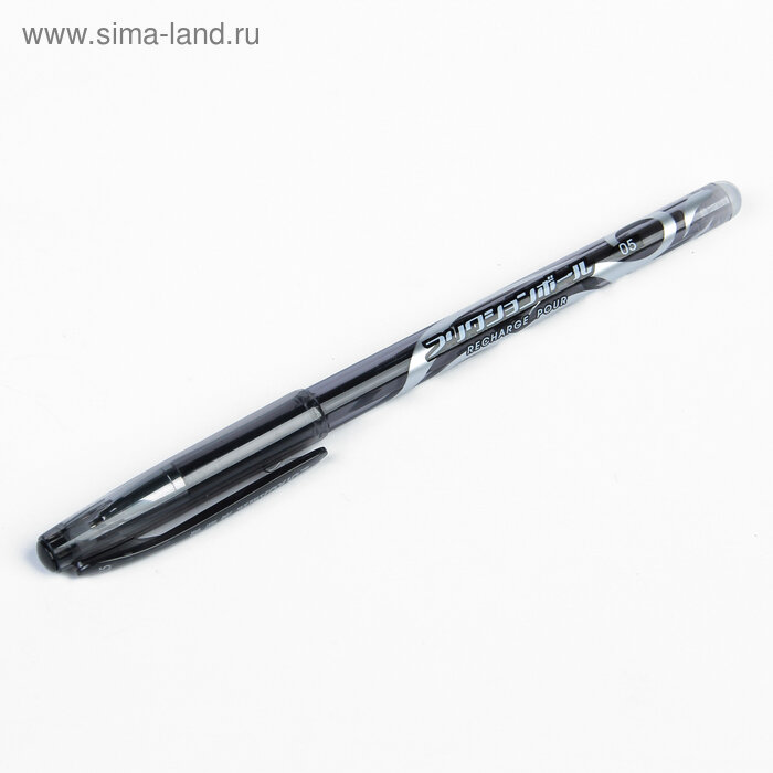 Стираемая ручка, гелевая, чёрный стержень, узел 0.5 мм, 12 шт.