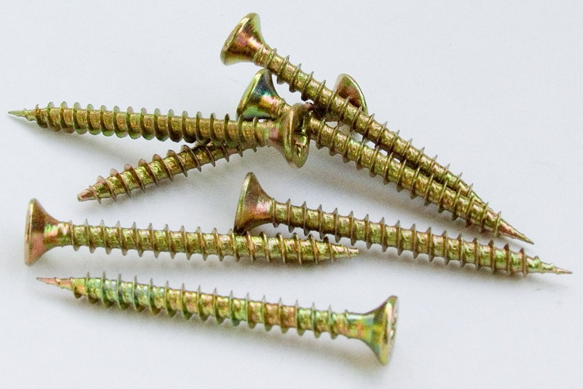 Саморез MIXTON / Микстон универсальный с потайной головкой из стали, желтый, 4.0х45мм, PZ2, 100шт. в упаковке / крепеж