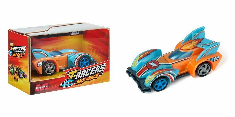 T-RACERS MIX 'N RACE. Машинка Дабл флейм (разборная, взаимозаменяемые детали с машинкой из этой серии, пластик, в коробке, от 3 лет) PTR7D412RU04 (в наличии)