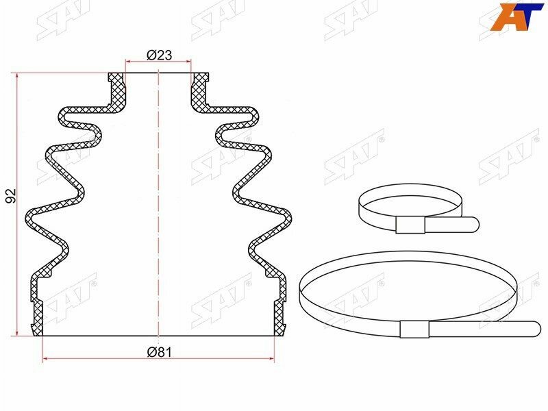 . SAT Пыльник шруса наружный FORD FOCUS II 04-11/C-MAX 03-10