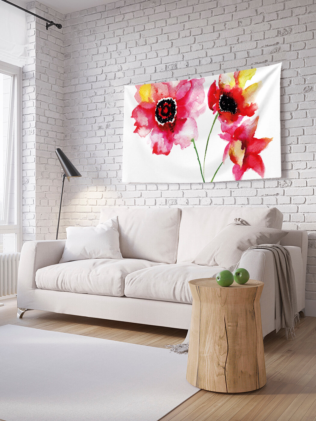 Фотопанно на стену горизонтальный постер 100х150 "Букет гуашью", JoyArty