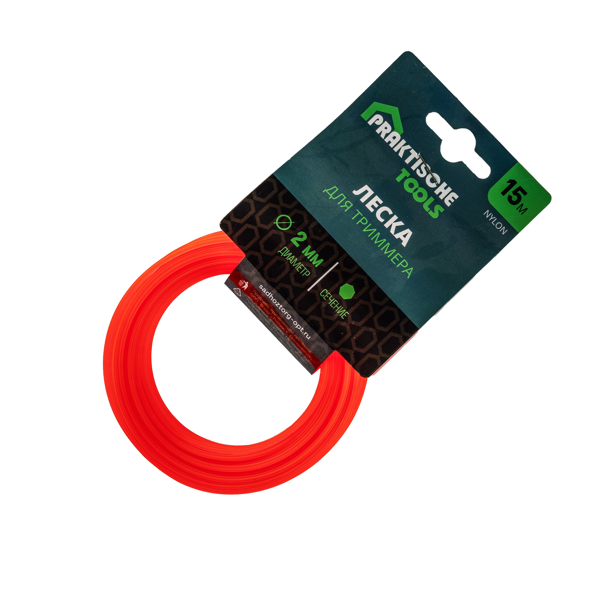 Леска для триммера PRAKTISCHE TOOLS семиугольник d=2,0 мм L= 15 м