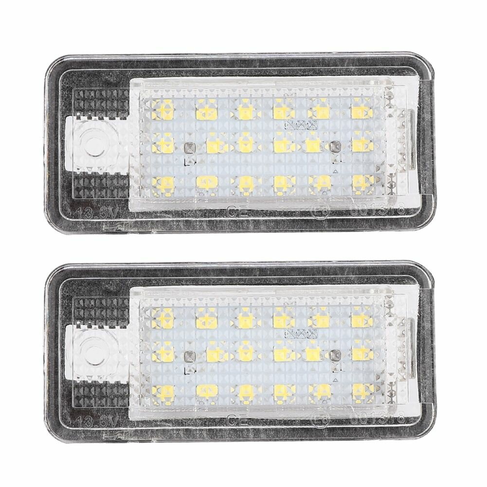 1 пара светодиодных ламп подсветки заднего номерного знака, пригодных для Audi