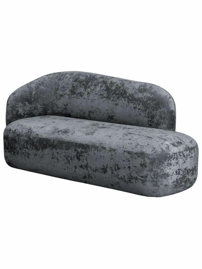 Диван угловой Эннио нераскладной, плоские пружины змейка, с подлокотником, 65х175 см спальное место, Графит, микровелюр, Левый