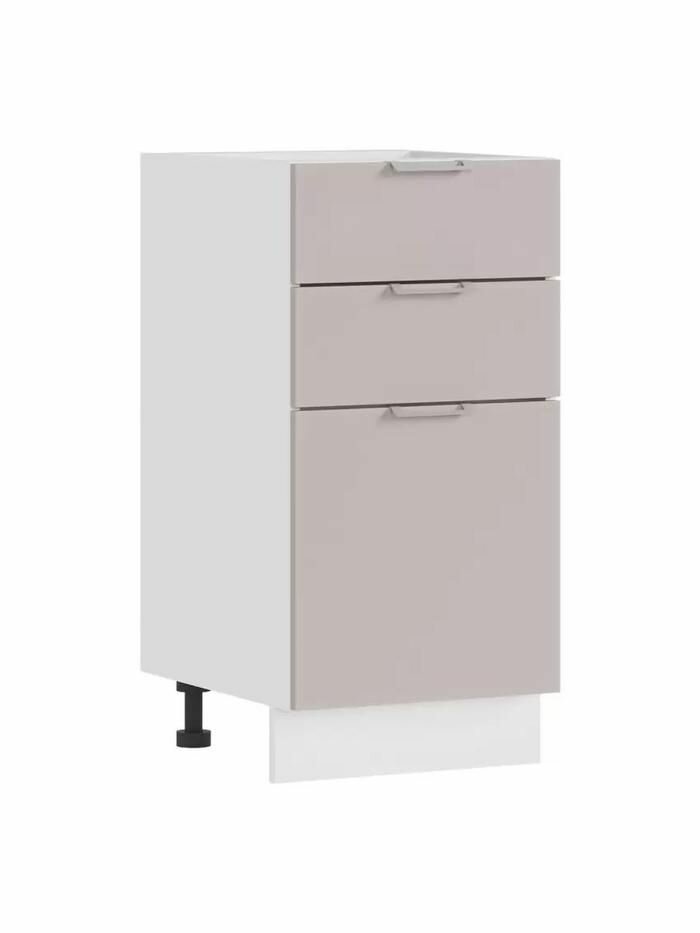 Кухонный модуль напольный, стол Тая 3 ящика, 40х46х81.6 см, Белый / Рубелит