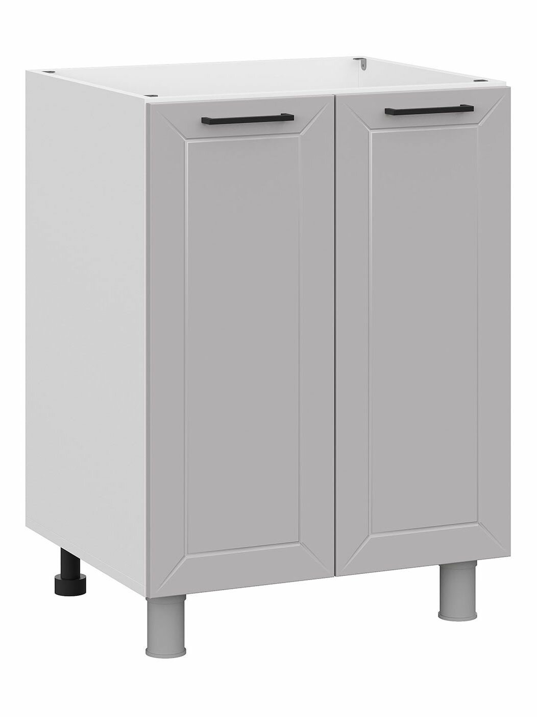 Кухонный модуль напольный, стол под мойку Сектор с доводчиками, 60х50.6х82.4 см, Белый / Нео