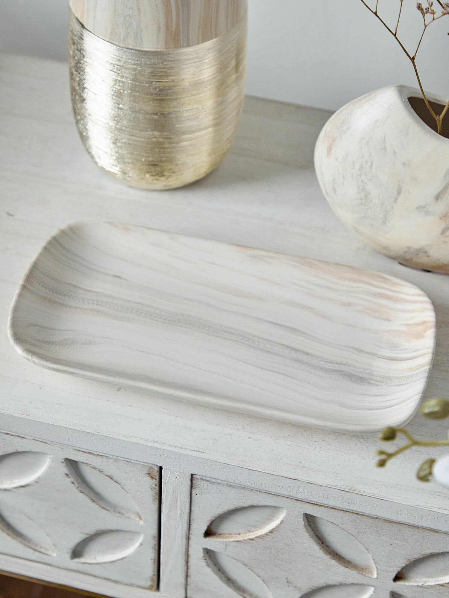 74-037 Блюдо декоративное сервировочное, керамика 30х16х3см, Glasar