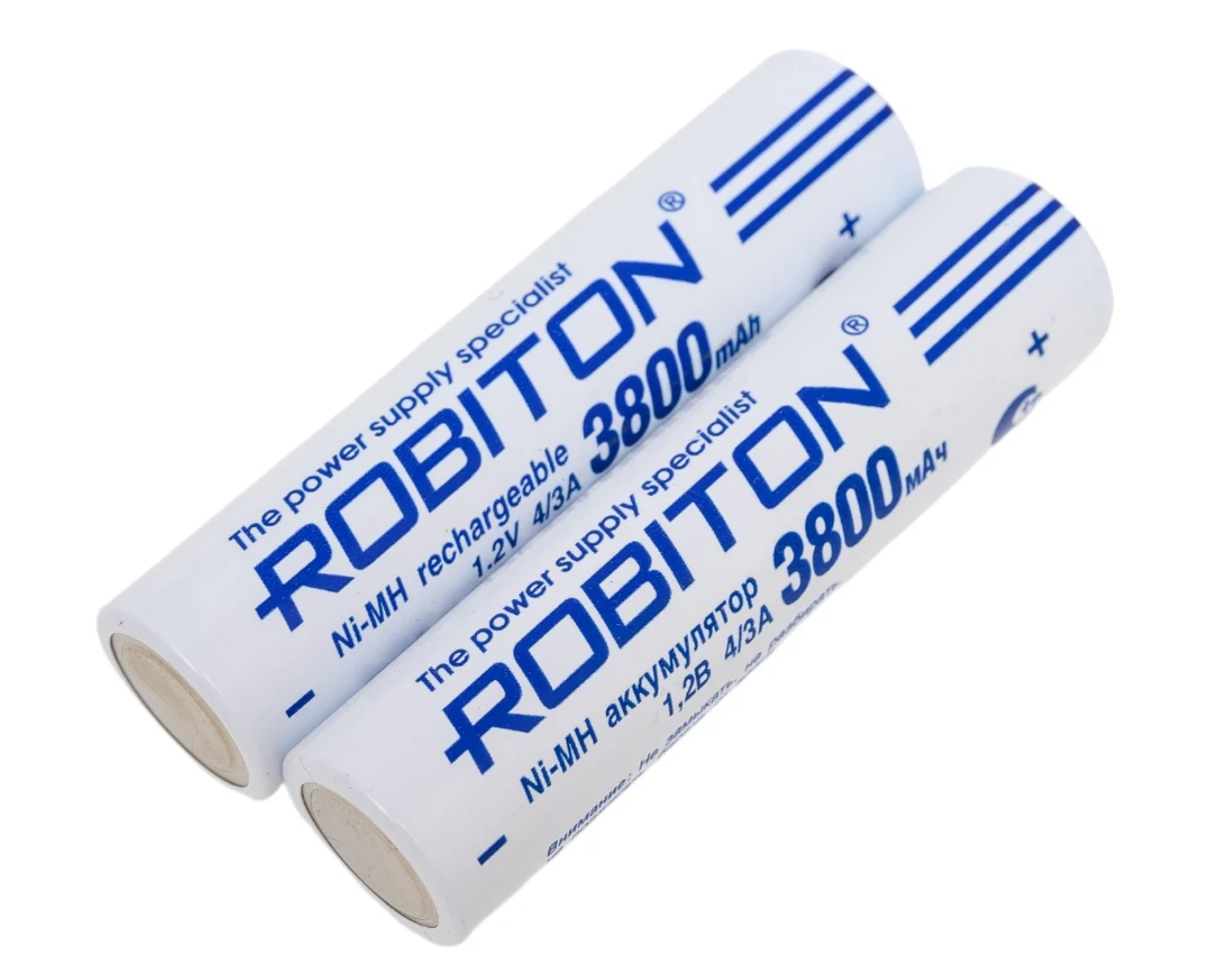 Аккумулятор ROBITON 3800МНА (4/3А), NiMH, 1.2 В, 3800 мАч, 2 шт. в пленке