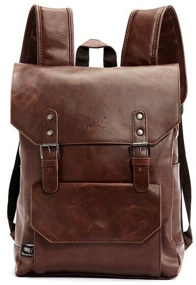 Рюкзак MyPads 3526-2 из качественной импортной эко-кожи темно-коричневого цвета красивый компактный рюкзак для фотоаппарата и ноутбука rbis Acer Lenovo Prestigio Xiaomi Digma MSI Macbook 15.6 дюйма