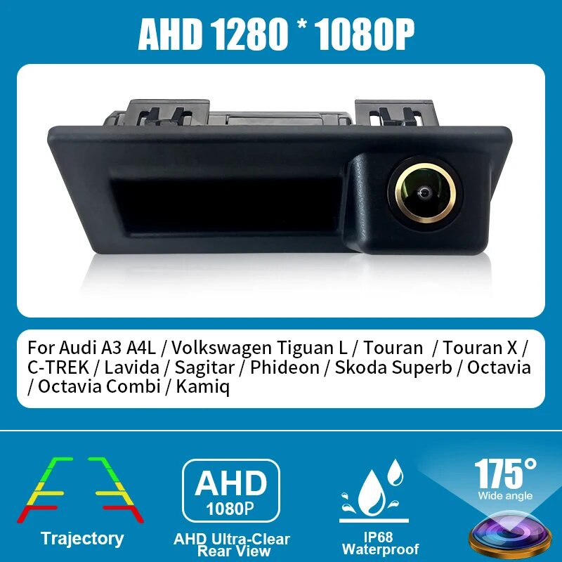 170 ° Автомобильная камера заднего вида AHD 1080P для Audi A3 A4 B8 B9 A4L для AHD1080P-175Deg