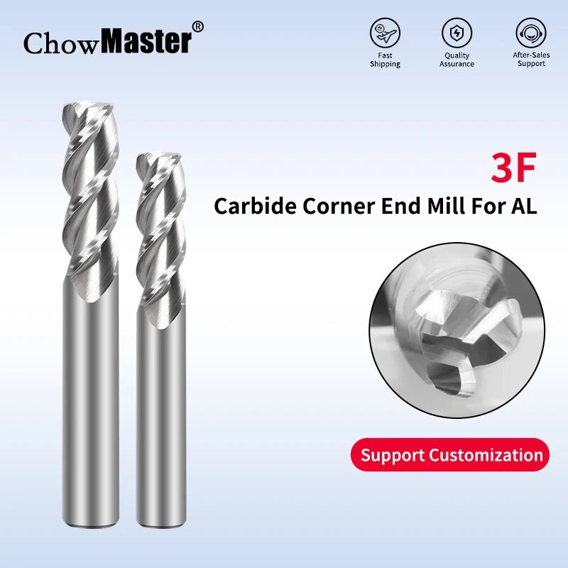 Chowmaster фреза из карбида вольфрама 3F для алюминия 4.0xR0.5x12x4x50