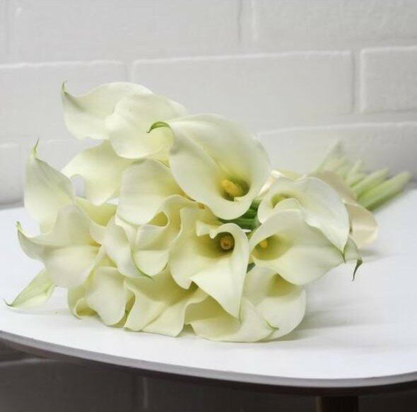 Белые каллы 19 шт. Букет из калл для девушки, женщины. Живые цветы