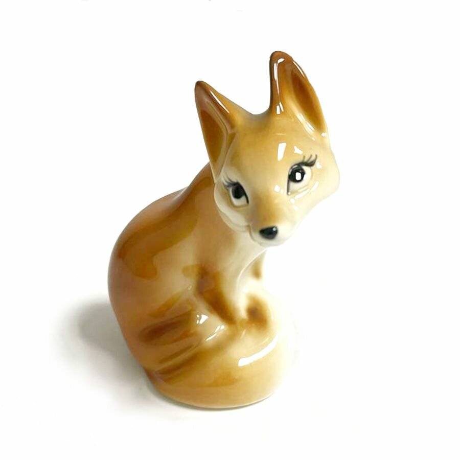 Фарфоровая эксклюзивная интерьерная статуэтка Лисёнок большой
