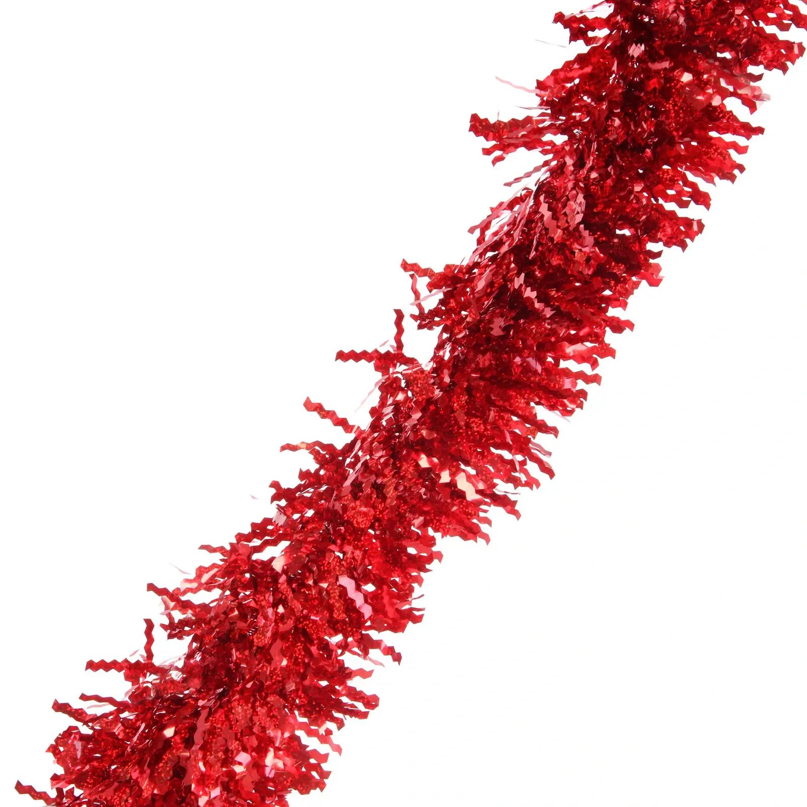 Мишура «Голограмма волна» 2,15м, ПВХ, красный, эффект перелива, праздничный декор