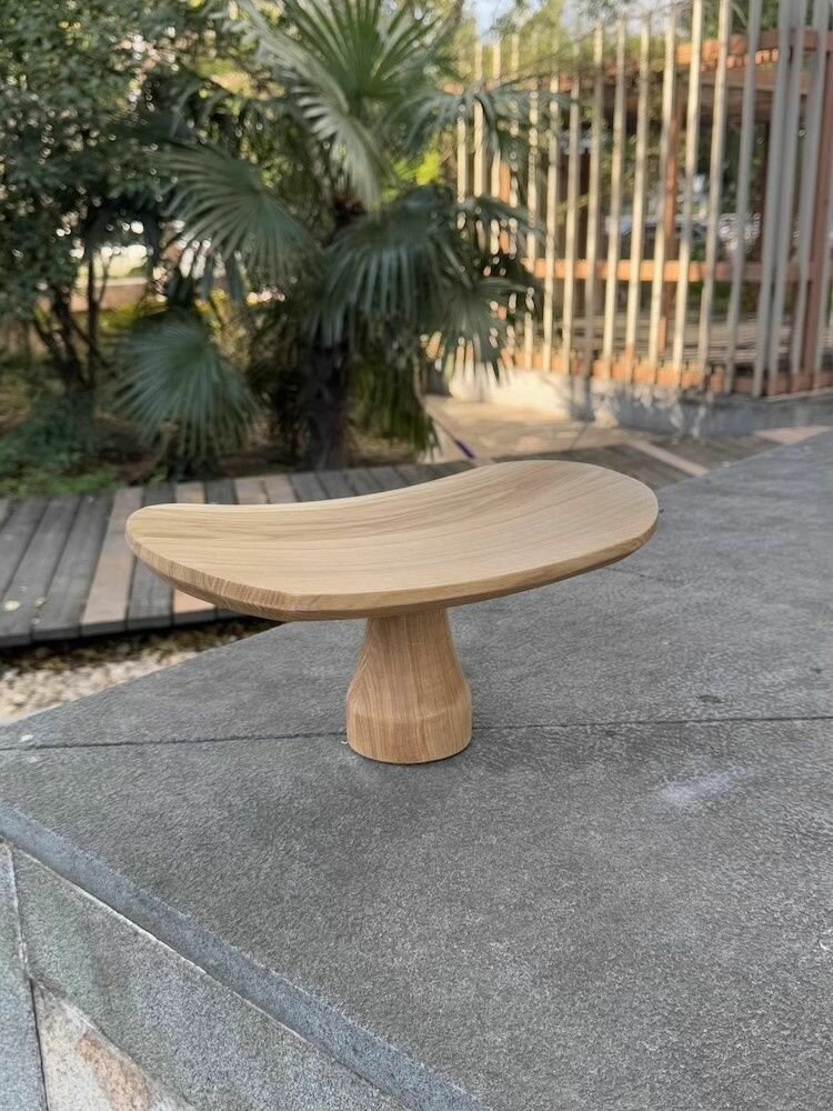 Табурет для медитации "Дзен", из дуба, светло-бежевого цвета, длина 37см