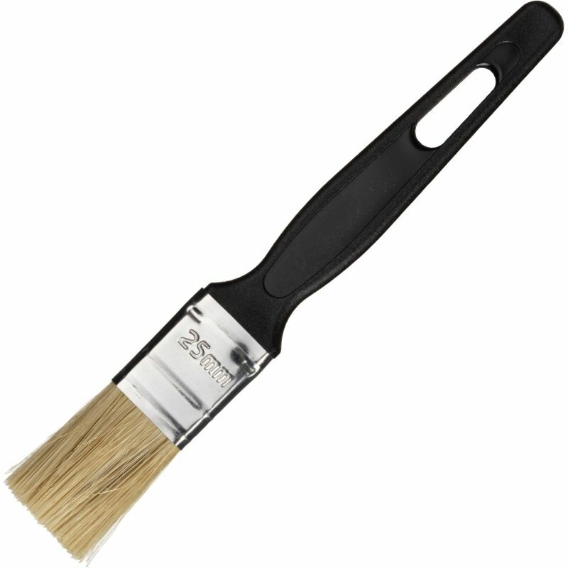 Кисть флейцевая Сибртех Стандарт, 25x6 мм, натуральная щетина, пластиковая ручка (82502)