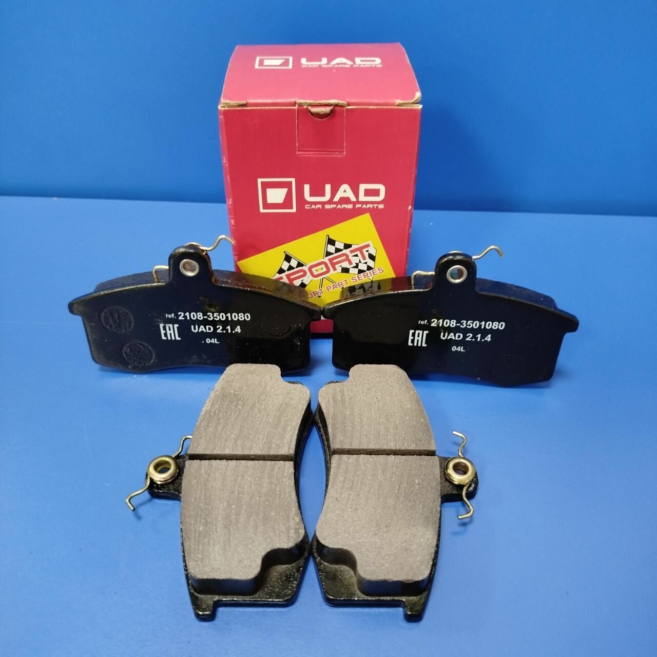 Колодки переднего тормоза "UAD" для автомобилей ВАЗ 2108-15, Калина, Приора Sport