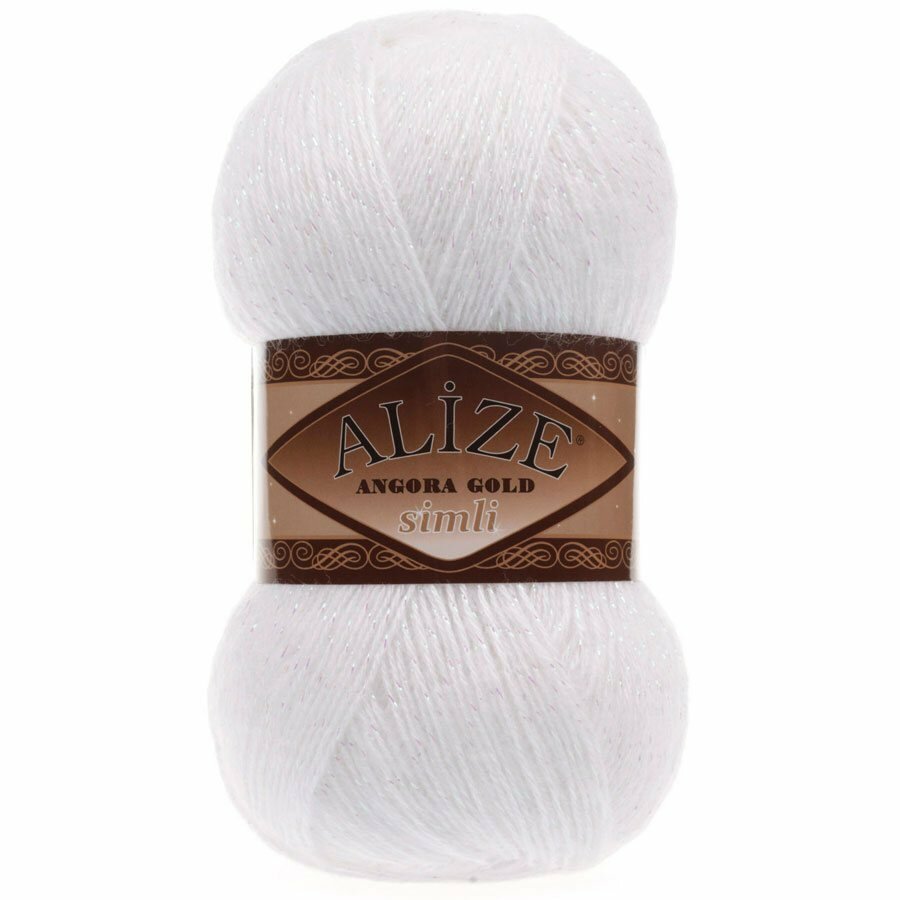 Пряжа Alize ANGORA GOLD SIMLI 55 белый (5 мотков)