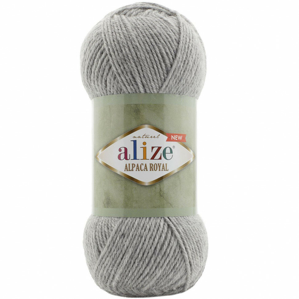 Пряжа Alize ALPACA ROYAL NEW 21 св. серый меланж (5 мотков)
