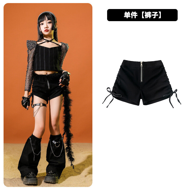 Костюмы для джазовых танцев "Звездные подиумы", для девочек, черные, с молнией