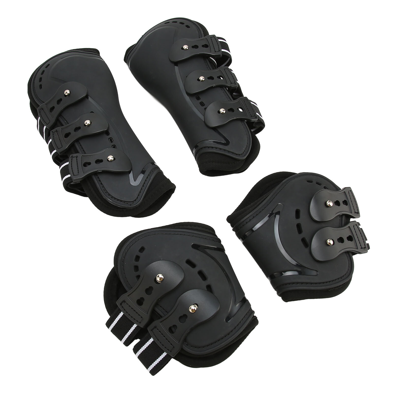 Сапоги с конной передней и задней частью, амортизирующие дышащие сапоги с открытой передней частью из искусственной кожи, сухожильные сапоги для конкура, шоу, верховой езды, L