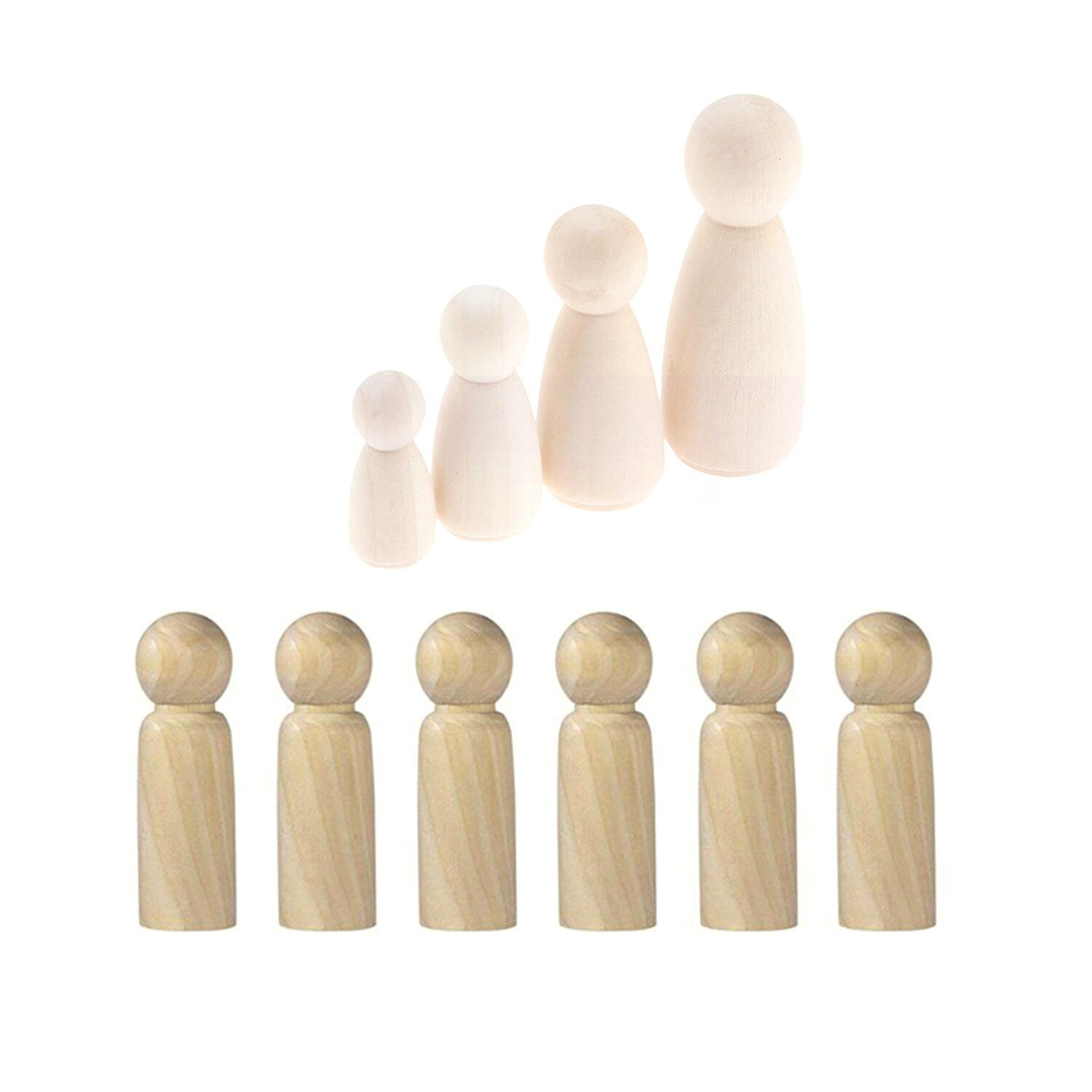 FLYEER 2020 10 шт. 65 мм незаконченные деревянные куклы-прищепки деревянные и 16 шт. фигурки людей, мужские и женские декоративные деревянные куклы люди