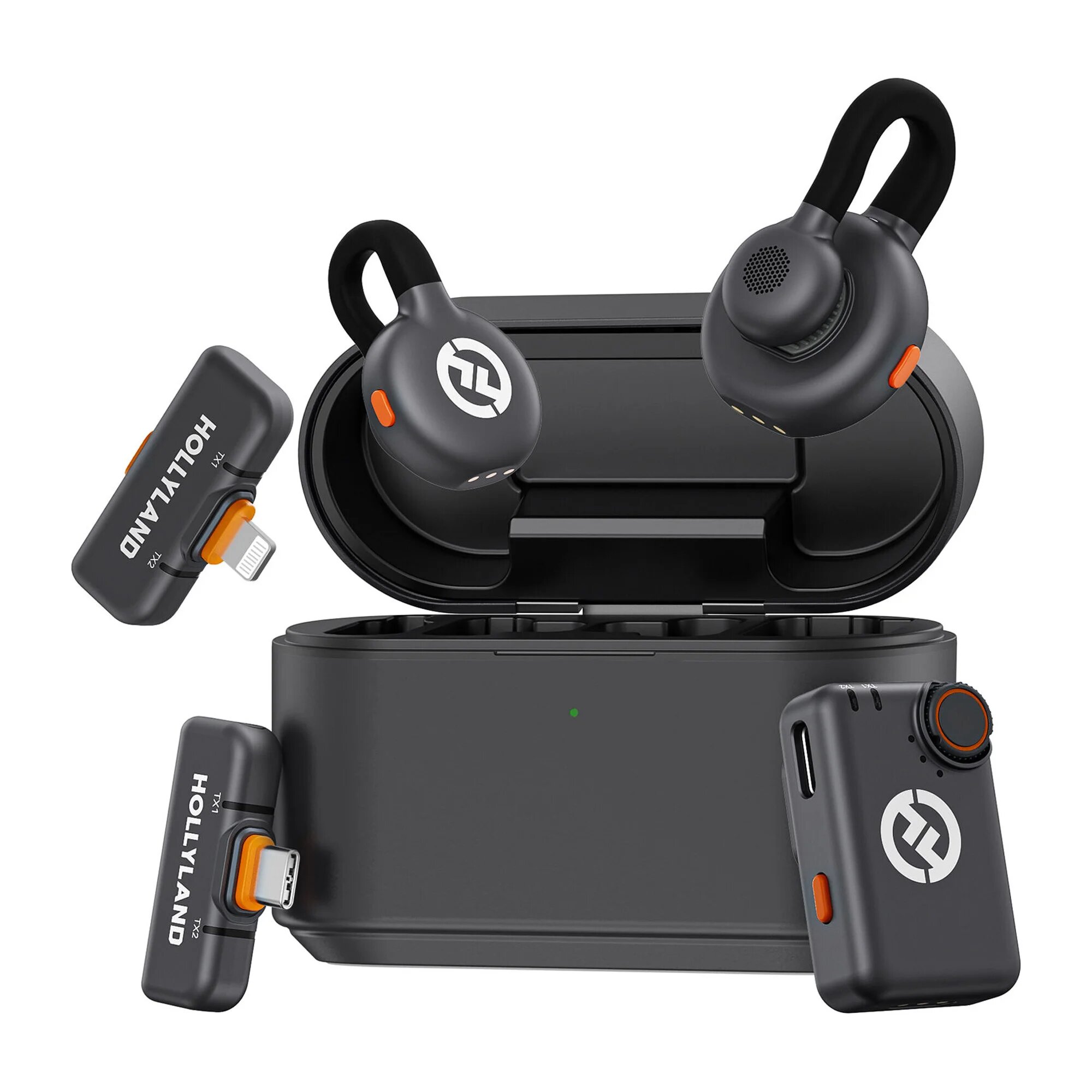 Беспроводная двухканальная микрофонная система Hollyland Lark M2S Ultimate Combo black , для камер и смартфонов