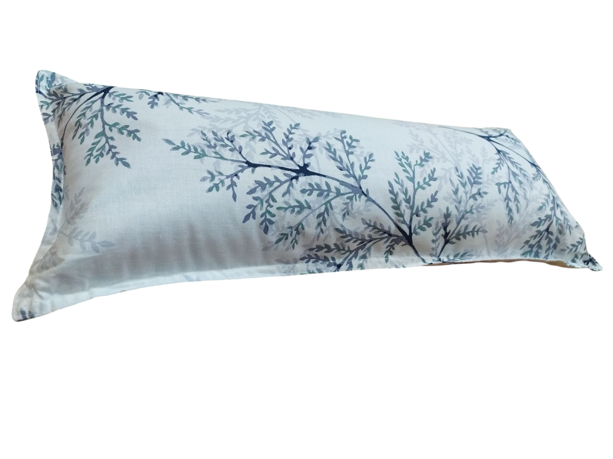 Подушка-валик универсальный 20х50 из лузги гречихи белый/серый