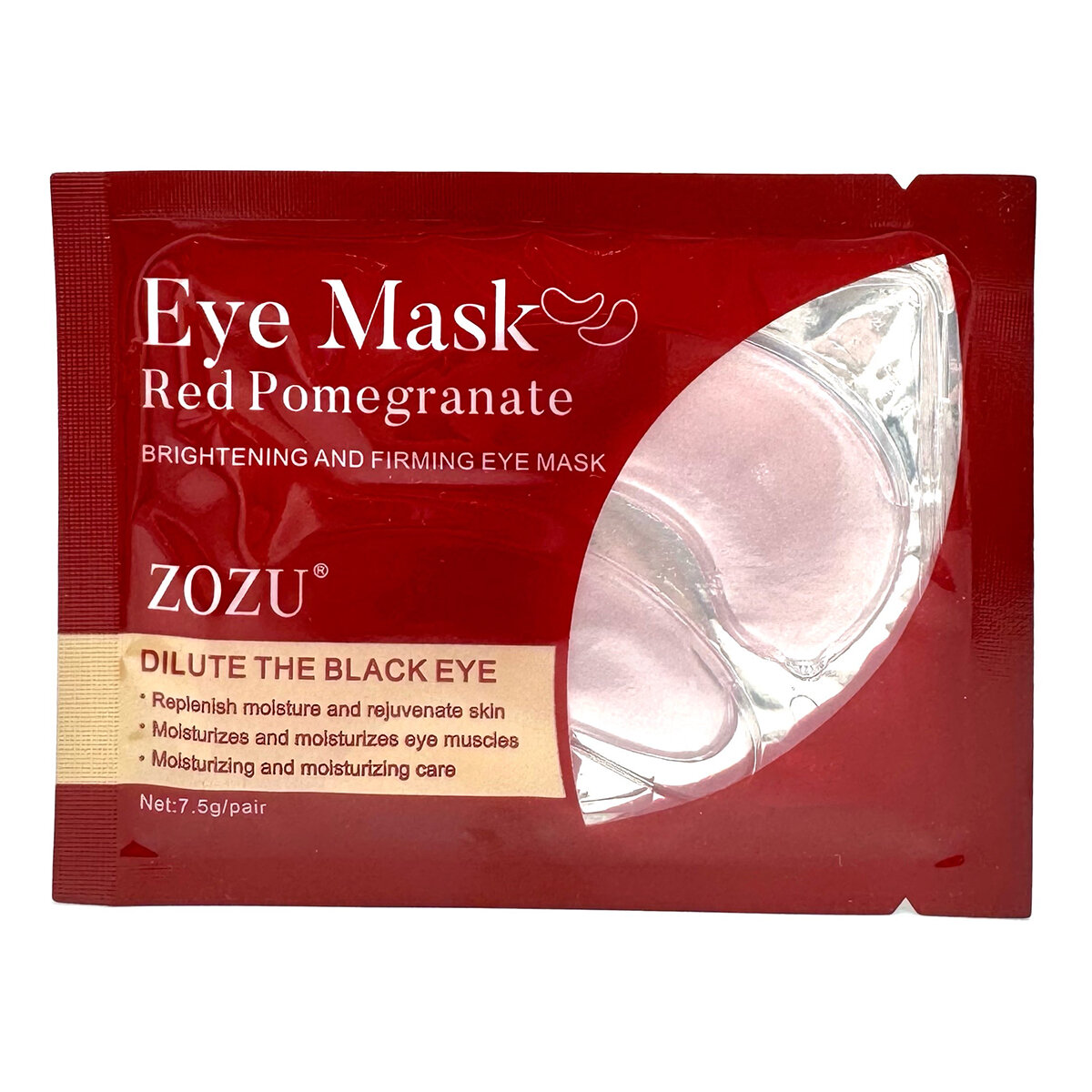 ZOZU Восстанавливающие патчи для глаз с гранатовым экстрактом для кожи вокруг глаз, 2 шт