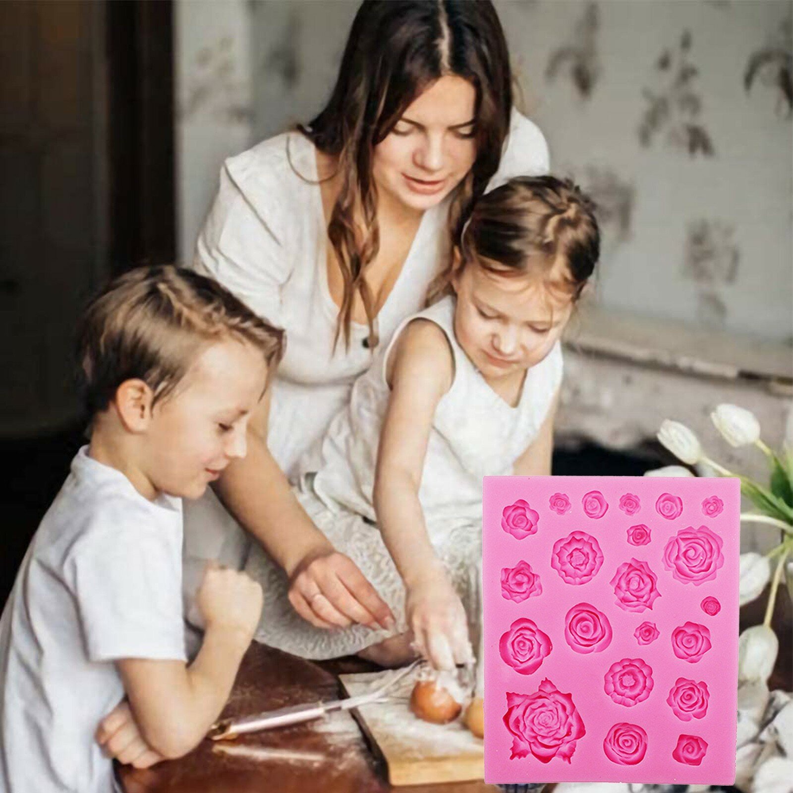 Форма для торта Mamba Shopping Rose 21 Hole Collection Aromatherapy Plaster Soap Mold Chocolate Silicone Form