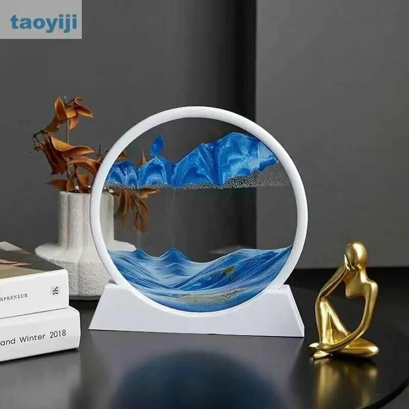 Картина песочная 3D интерьерная в белый рамке / Песочные часы антистресс / подарк