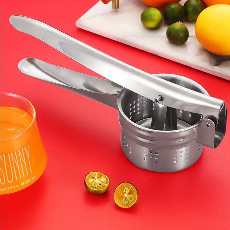 Соковыжималка для овощей и фруктов, рычажный механизм, для цитрусовых, серебристая, пюре