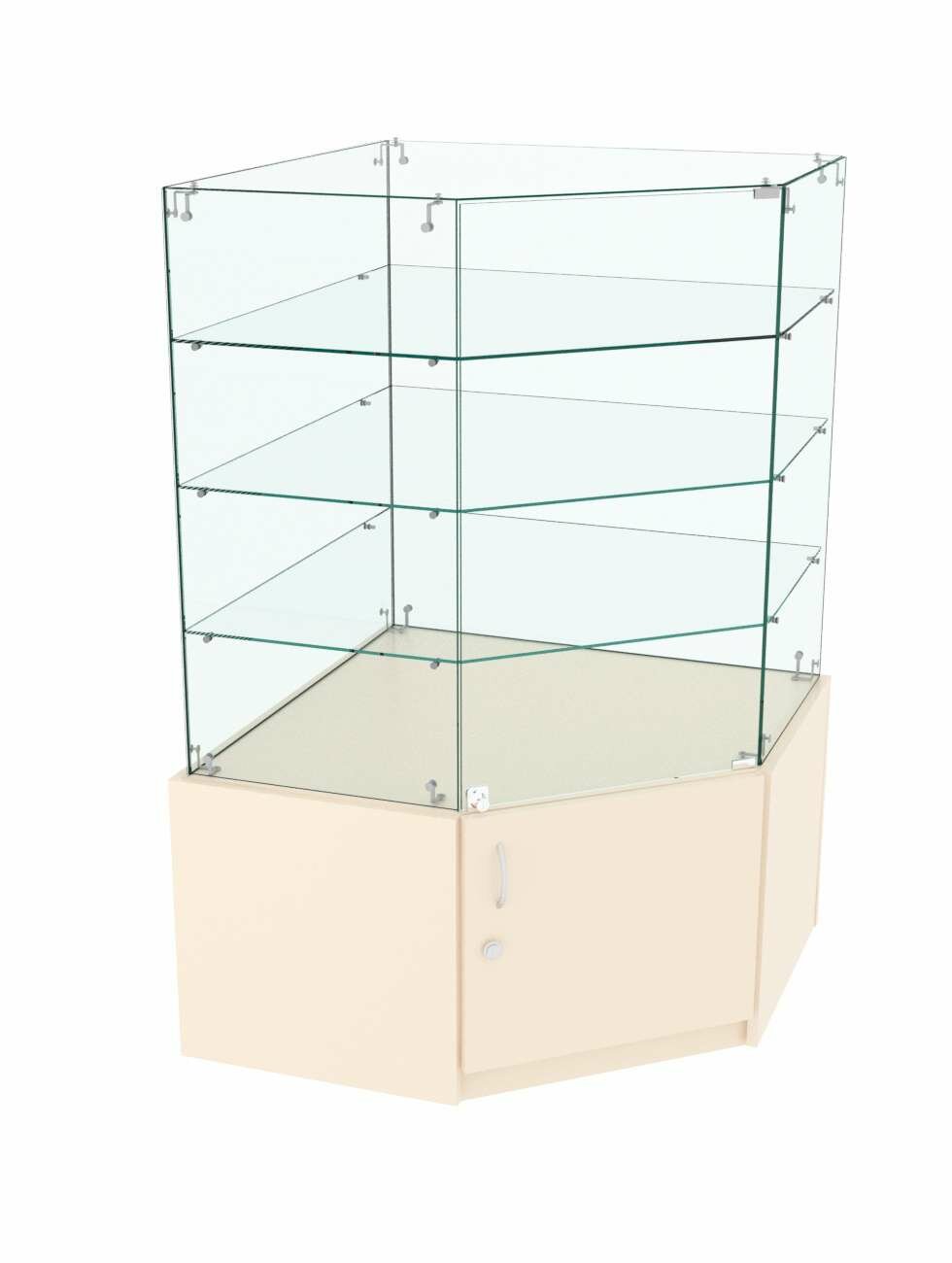 Витрина Истра в центр зала №302 (угловая, закрытая), Крем Вайс